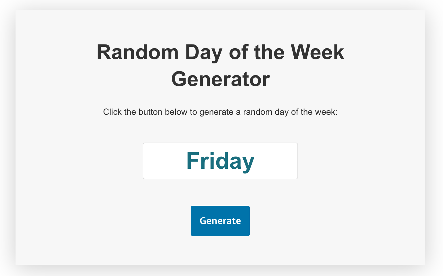 The Official Random Day of The Week Generator: Try It Now