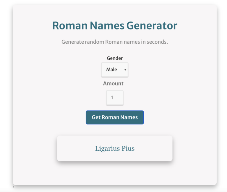 Roman Name Generator: 200+ Authentic Names with Meanings