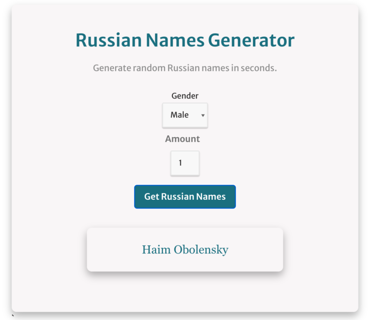 Official Russian Name Generator: Get the Perfect Name Now
