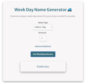 The Weekday Name Generator: Get Names for Days of the Week